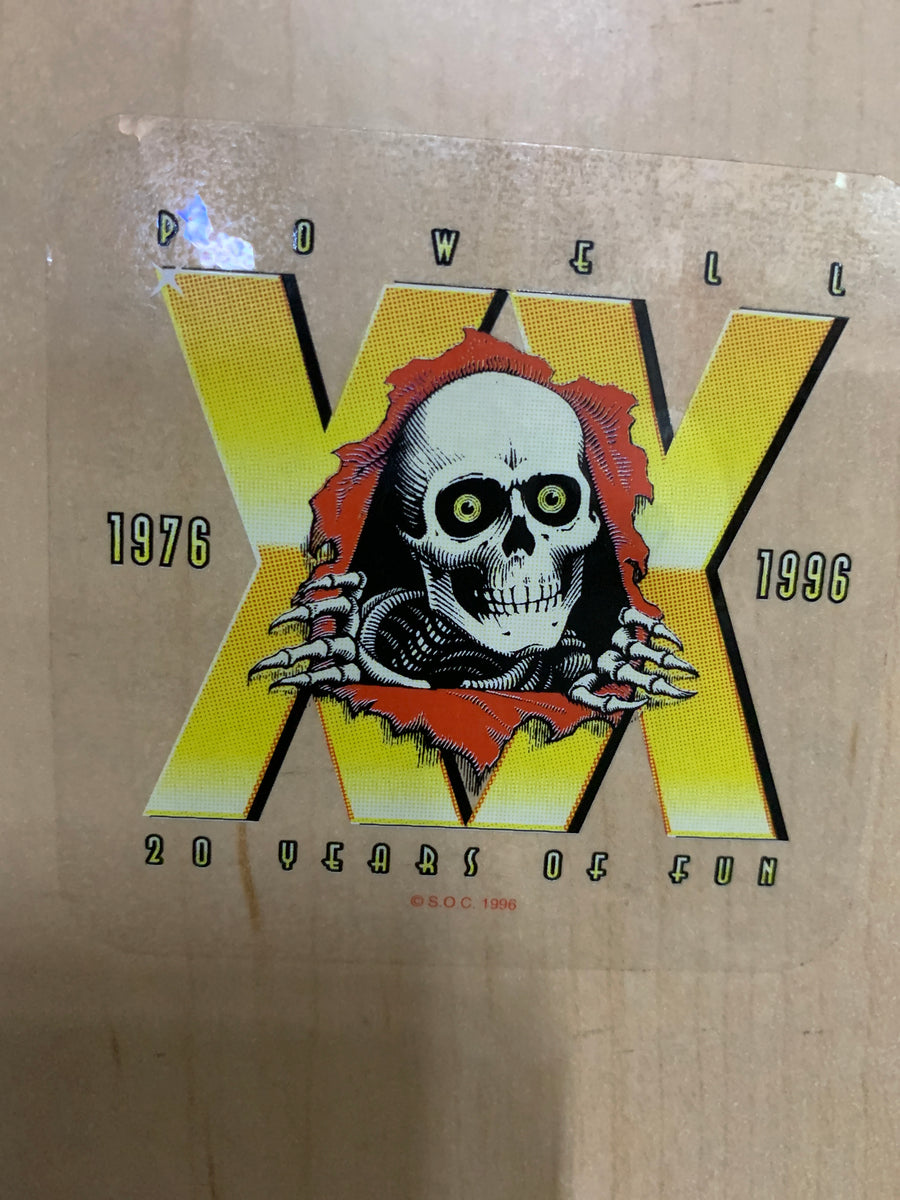 Vintage Powell 20 year anniversary sticker- CLEAR – SK8supply.com