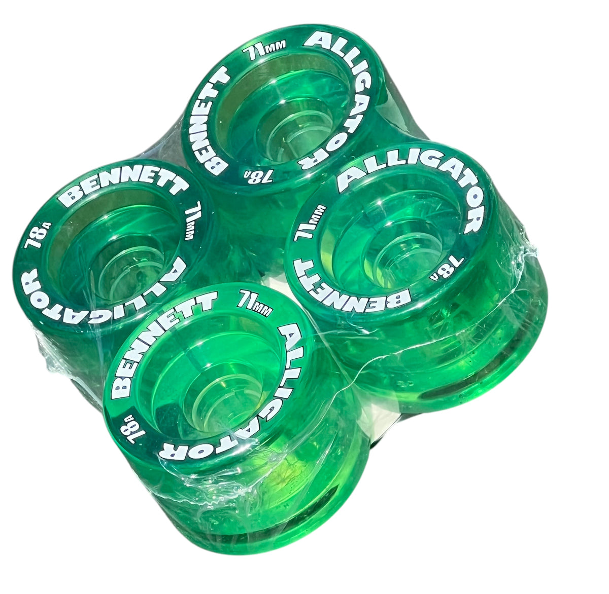 Bennett Alligator wheels 71mm 78a reissue Translucent GREEN – SK8supply.com