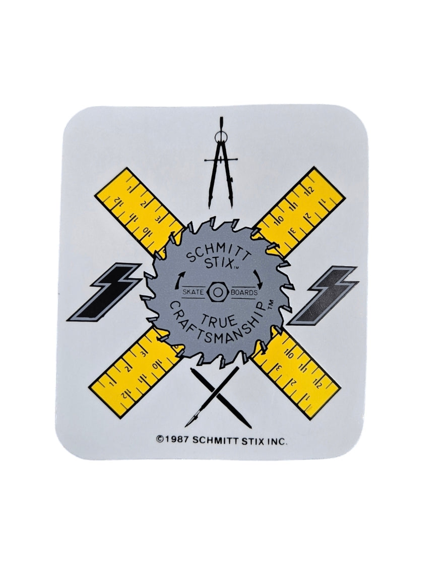 Vintage 80s SCHMITT STIX Rip Saw STICKER - CLEAR – SK8supply.com