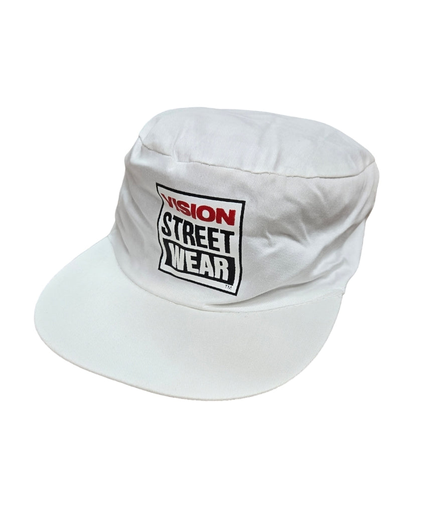 VINTAGE Vision Street Wear Painters Hat - WHITE VSW LOGO – SK8supply.com