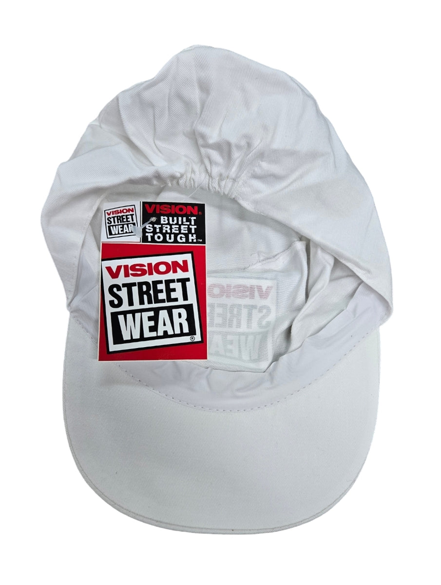 VINTAGE Vision Street Wear Painters Hat - WHITE VSW LOGO – SK8supply.com