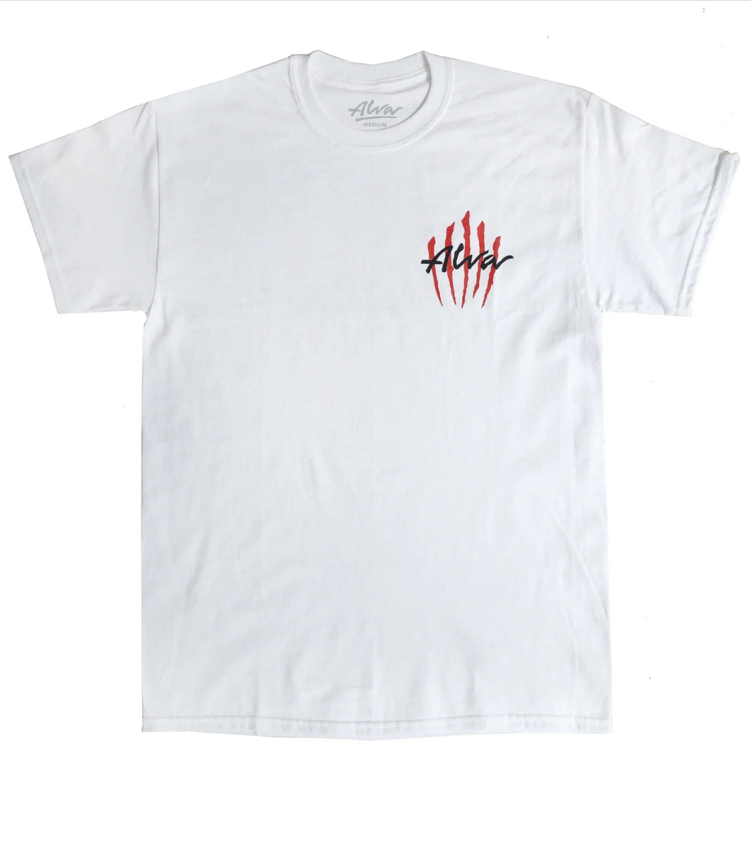 2X ALVA OG Scratch Logo Shirt - WHITE – SK8supply.com