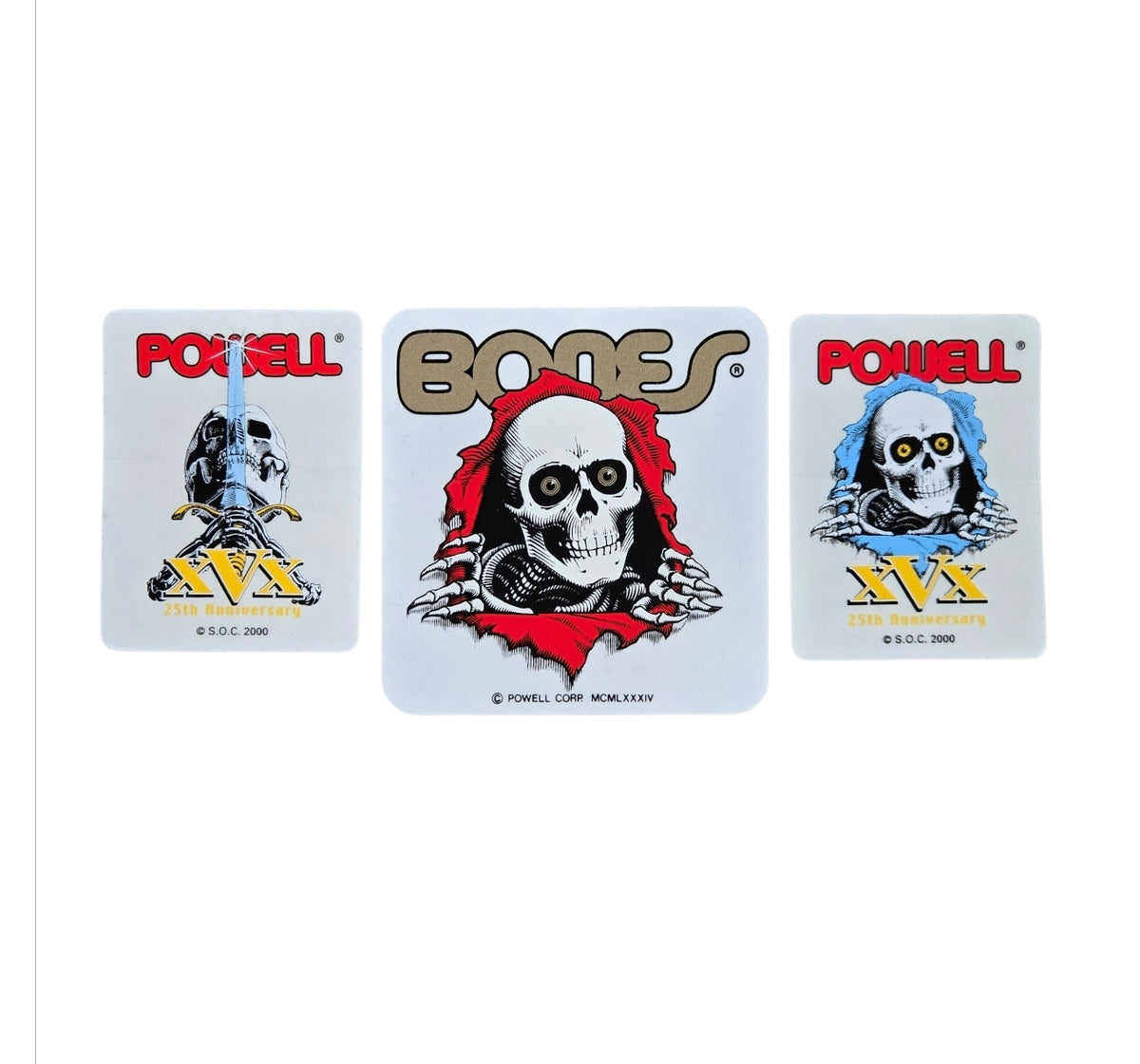 Vintage Powell Bones Ripper Sticker Set (set of 3)- CLEAR BACK ...