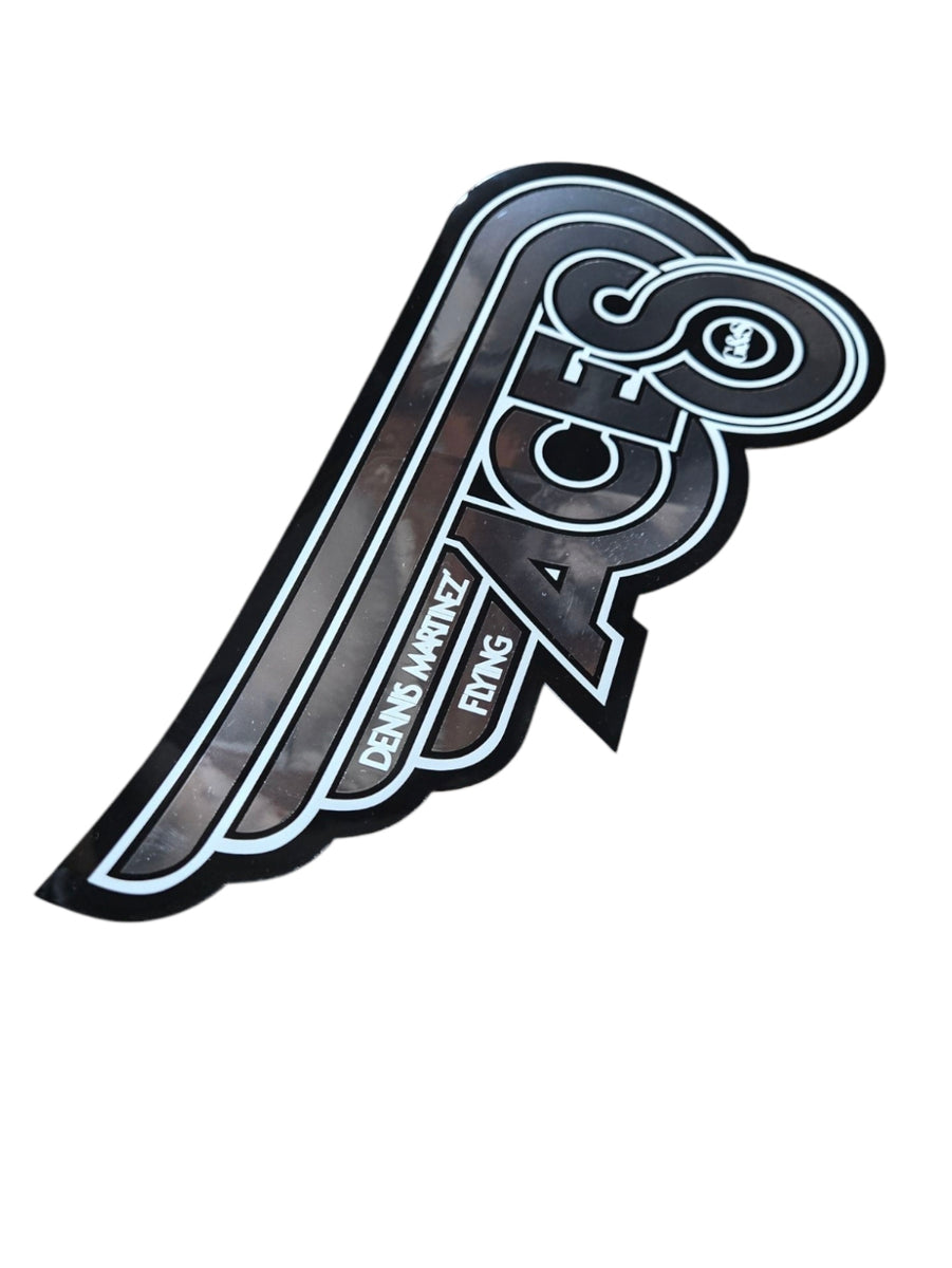 G&S Dennis Martinez Flying Aces 10" Foil Sticker - SILVER FOIL ...